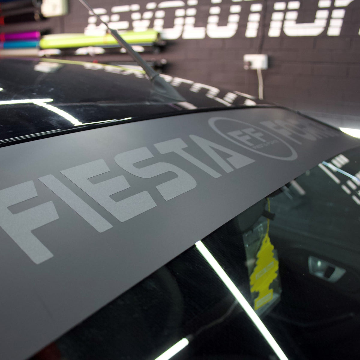 Custom Text Sunstrip – Revolution Tint